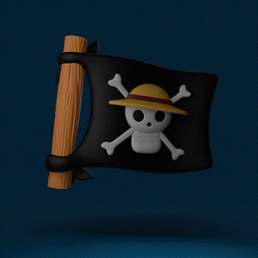 🗿 ONE PIECE-BANDERA・Archivo STL Gratis para Impresión 3D・Cults