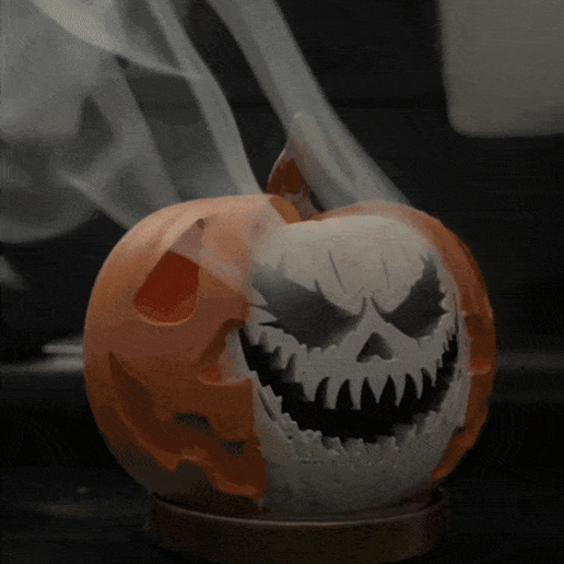🎃 Split Face Jack, Skull-O-Lantern, Halloween Incense Burner by Pretzel Prints・ STL File for 3D ...