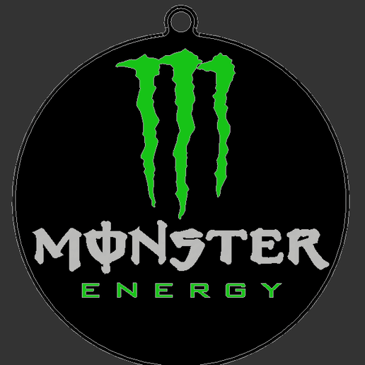 👹 Monster Energy Logo - Christmas Ornament・ STL File for 3D printing・Cults