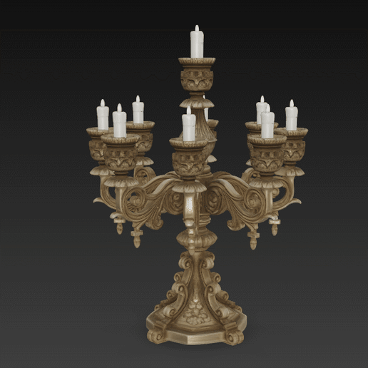 🆓 9-ARM CANDELABRA・ STL File for 3D printing・Cults