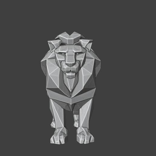 🦁 Geometric Lion Model K044 Gift Bust Figure Unique & Detailed 3D Print ...