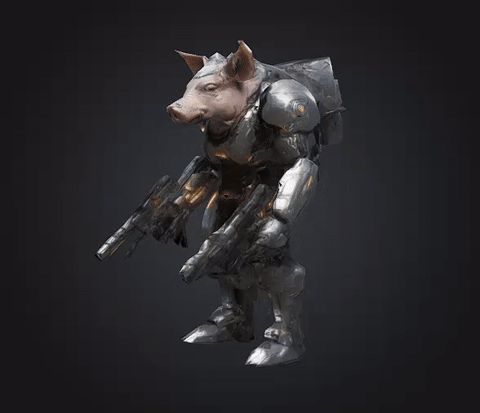 🐖 GMA Pig Soldier STL GLB for 3D Printer・ 3D File for 3D printing・Cults