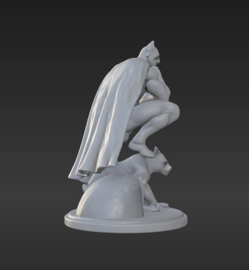 👽 Batman Crouching on Gotham Gargoyle STL – Dynamic Heroic Pose・ STL ...