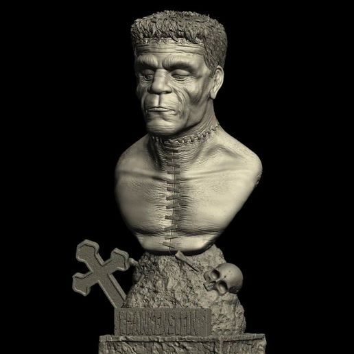 👤 Frankenstein Bust Free 3D STL・Free 3D File for 3D printing・Cults