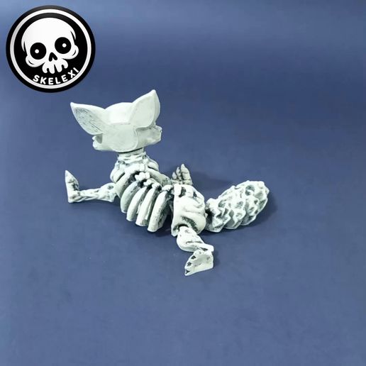 💀 Flexi Skeleton Fox・ STL File for 3D printing・Cults