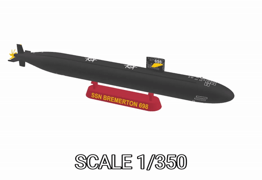 ⛵ SUBMARINE USS BREMERTON SSN 698 - 1/350 High Quality・ STL File for 3D ...
