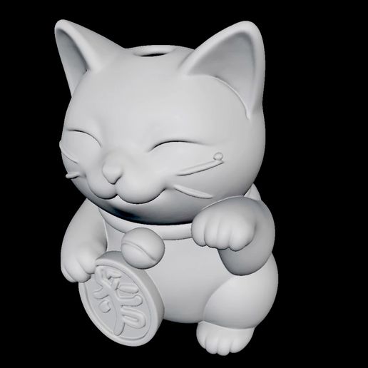🐱 Lucky Cat Incense Holder – 3D Printed Maneki Neko Burner・ STL File ...