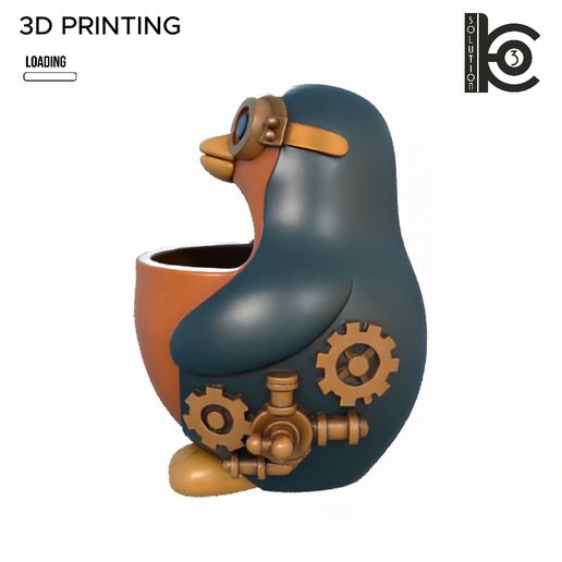 🐧 Steampunk Penguin Planter - 3D Model for Printing・ STL File for 3D ...