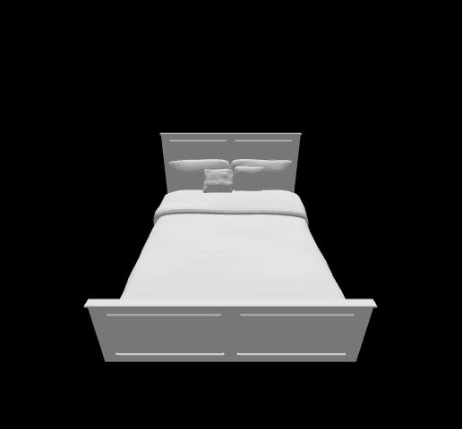 🪵 Modern Wooden Bed with Headboard and Bedding・ STL File for 3D ...