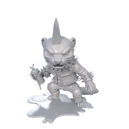 🧑‍🎨 Punk Weasel Figure – 3D Printable STL Model – Rebellious Graffiti ...