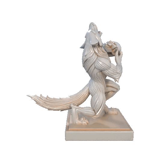 🐺 609 Totemic Werewolf Howling with Skull - Full-Body 3D Model ...