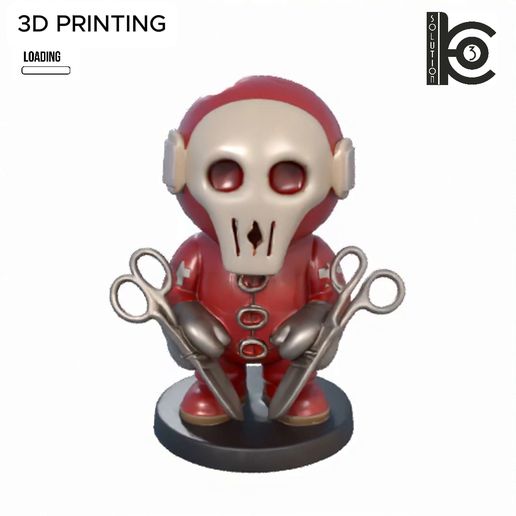 💀 Scissor Skull Surgeon - 3D Printable Creepy Barber Toy・ STL File for ...