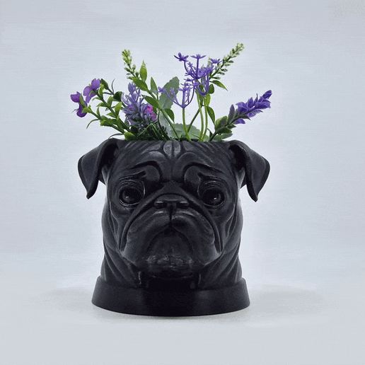 🐶 Pug Head Planter & Pen Holder – 3D Printable Cute Dog Decor STL・ STL ...
