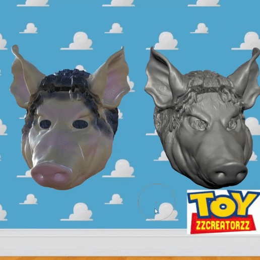 🪚 full and simple mask of saw cerso chanchicto pig・ OBJ File for 3D ...