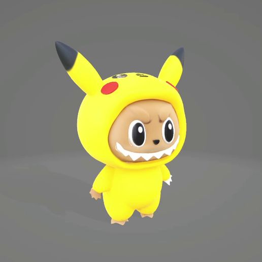 🎨 Labubu pikachu・Free STL File for 3D printing・Cults
