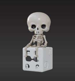 💀 Mini Skeleton Trapped in Giant Die – Fantasy Display STL・ STL File ...