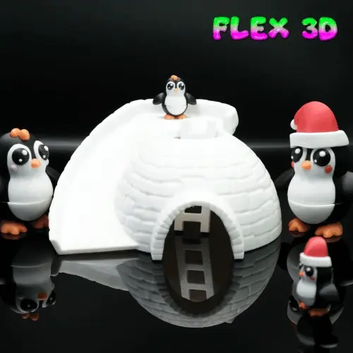 Archivo 3D Flex 3D Penguin Chunkies and Igloo 🐧 ・Plan para descargar y imprimir en 3D・Cults