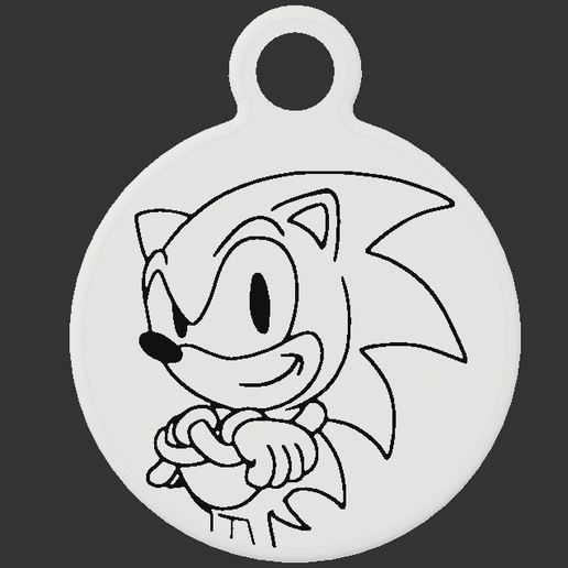 🦔 Sonic the Hedgehog Keyring・ STL File for 3D printing・Cults
