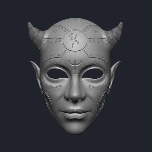 👧 Demon girl mask (Demon girl mask)・ OBJ File for 3D printing・Cults