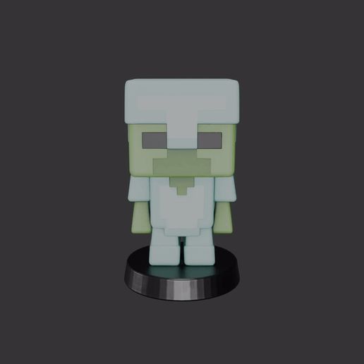 💎 Minecraft Diamond Armor Zombie Pawn – STL and GLB 3D Print File – One ...