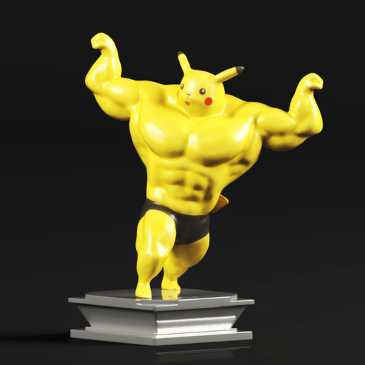 🐉 Pokemon Muscle Style Charaktere Bodybuilder Pikachu・ STL Datei für 3D ...