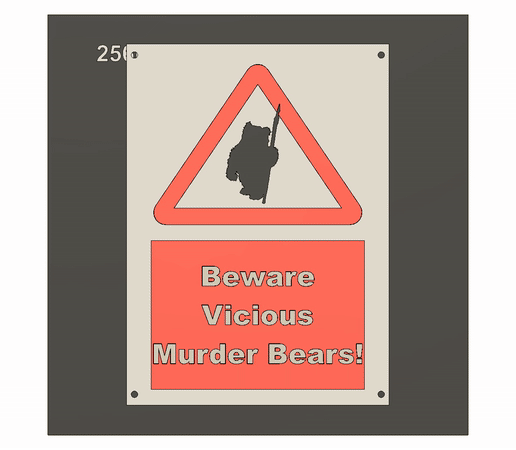 Beware Vicious Murder Bears Ewok Sign 3D Print・ 3D File for 3D printing ...