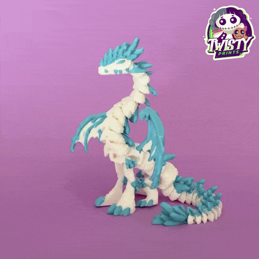 ️🐲 Articulated Snow Dragon 🐲 ️ - COLORED FILE INCLUDED・ STL File for 3D ...