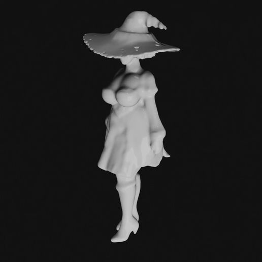 🧙‍♀️ Cute Busty Witch Girl Big Hat Lana | Desktop Harem・Free STL File ...