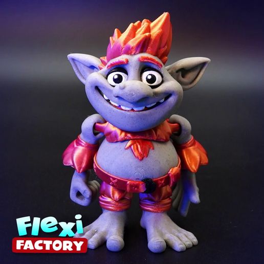 🧑‍🏭 Flexi Factory Print-in-Place Troll・ STL File for 3D printing・Cults