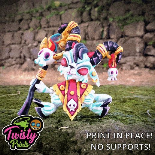 🐐 Hellspawn Goat 🐐- Colored file included・ STL File for 3D printing・Cults