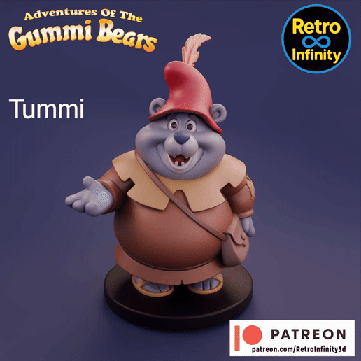 ♾️ Tummi Gummi - Gummi Bears 3D figure Retro Infinity style (108mm ...