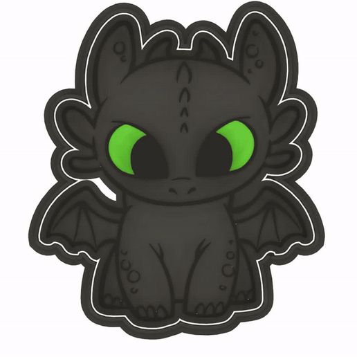 🐉 Toothless Night Fury Dragon Cookie and Marker Cookie Cutter・ STL File ...