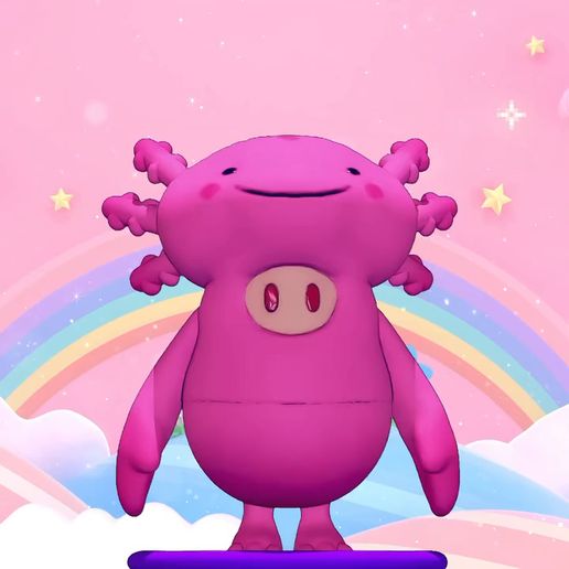 STL file Ajolote - Axolotl Fall Guys 3D print STL 🦎 ・Model to download ...