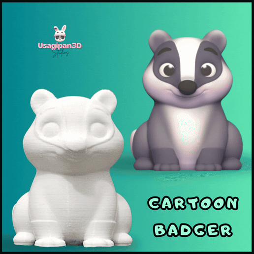3D file Cartoon Badger 🦡 ・3D printable design to download・Cults