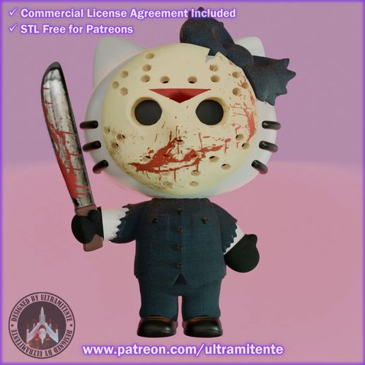 👋 HELLO KITTY JASON VOORHEES - FRIDAY THE 13TH・ 3D File for 3D printing ...