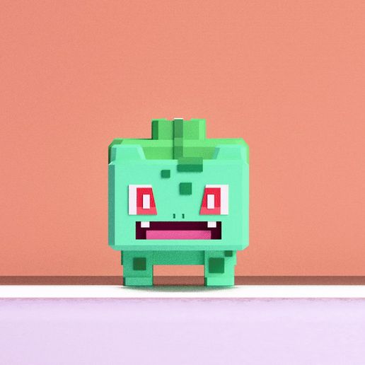 🐉 bulbasaur cube low poly・Free STL File for 3D printing・Cults