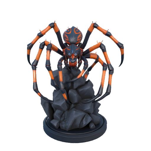 🕷️ 2394 Mutant Spider on Stone Pedestal - Color 3D Model, halloween ...