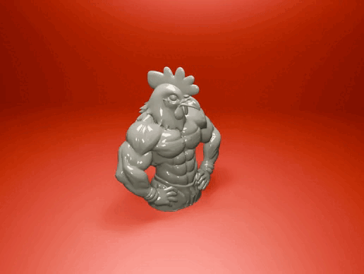 🐓 Muscular Rooster 3D Model – Funny Bodybuilding Cock STL for 3D ...