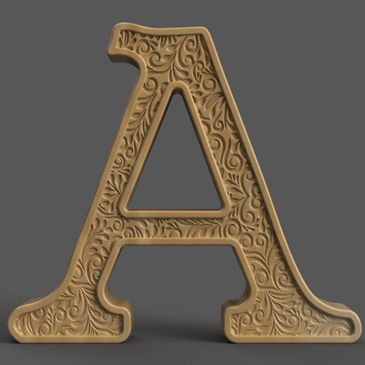 📁 Elegant Letter A 3D Model – Decorative Alphabet STL File・ STL File ...