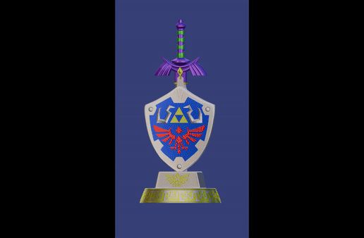 🗡️ The legend of zelda master sword and shield stand・ STL File for 3D ...