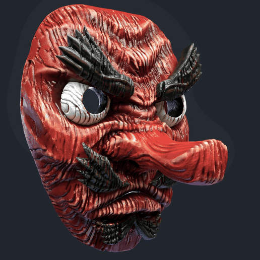 👴 TENGU MASK old wood・Archivo STL para ・Cults