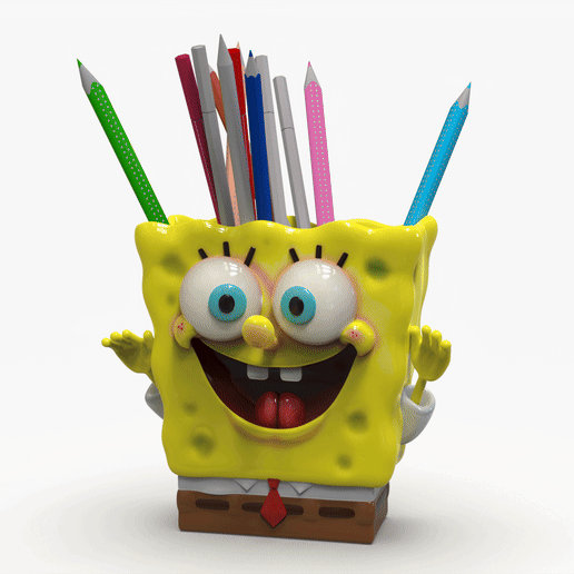 STL file Spongebob Plant Pot and Pencil Holder 🌿 (OBJ and 3MF)・Design ...