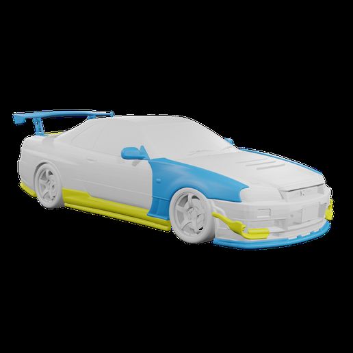 STL file NISSAN SKYLINE GT-R R34 BODYKIT 🚗 ・Model to download and 3D ...