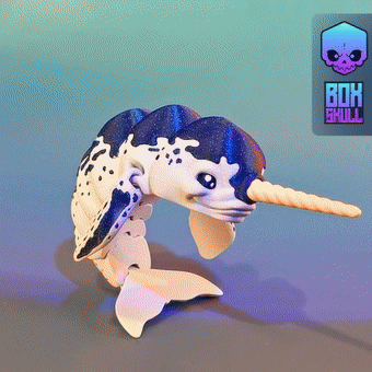🐳 NARWHAL - FLEXI, PRINT-IN-PLACE, ARTICULATED・ 3D File for 3D printing・Cults