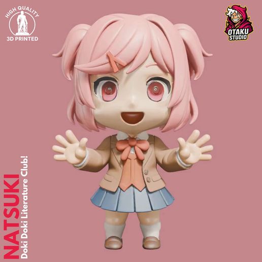 🎨 Chibi Natsuki - Doki Doki Literature Club Fan Art 3D Model・ STL File ...