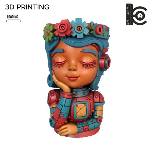 🤖 Dreaming Bot Girl - 3D Model for Printing・ STL File for 3D printing・Cults