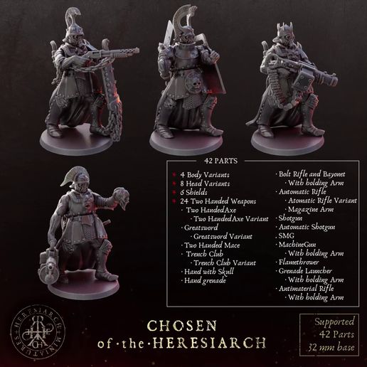 🎲 Chosen of the Heresiarch・ 3D File for 3D printing・Cults