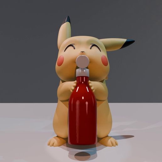🐉 KETCHUP PIKACHU V1 - POKEMON・ 3D File for 3D printing・Cults