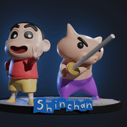 STL file SHINCHAN AND BURIBURIZAEMON - CRAYON SHIN-CHAN 🖍️ ・3D print ...