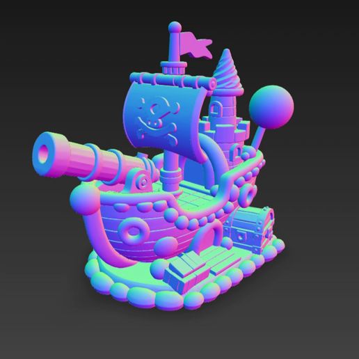 🍬 Candy Pirate Ship・ STL File for 3D printing・Cults